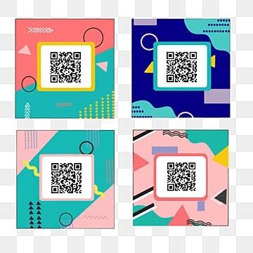 Qr Code Design Vector Art PNG Colorfull Stickers Qr Code Label Design
