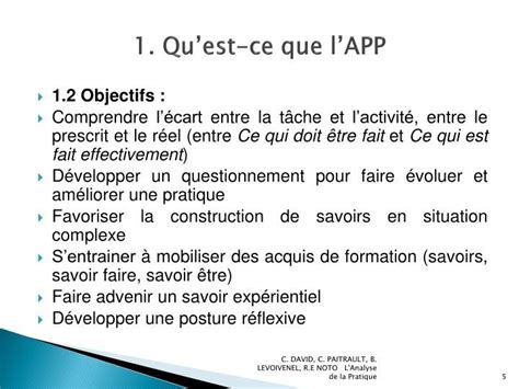 ANALYSE DE LA PRATIQUE PROFESSIONNELLE Compréhension de lecture