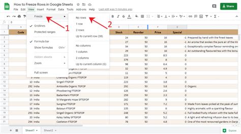 How To Freeze Rows In Google Sheets Officebeginner