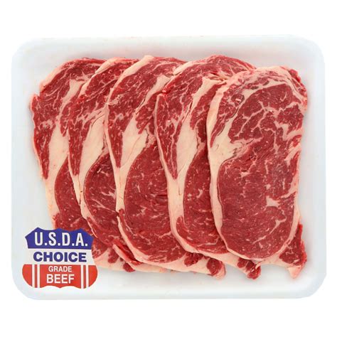 H E B Boneless Beef Ribeye Steaks Thin Cut USDA Choice Value Pack