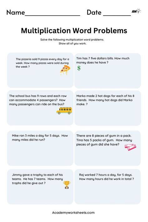 The Worksheet For Using Multiple Word Problems To Help Students