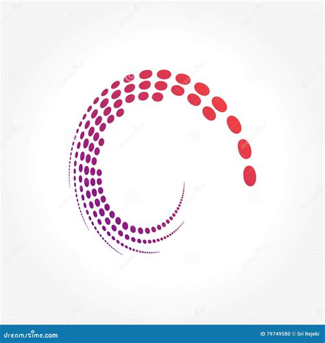 Creative Abstract Dots Pattern In Circle Motion Stock Vector