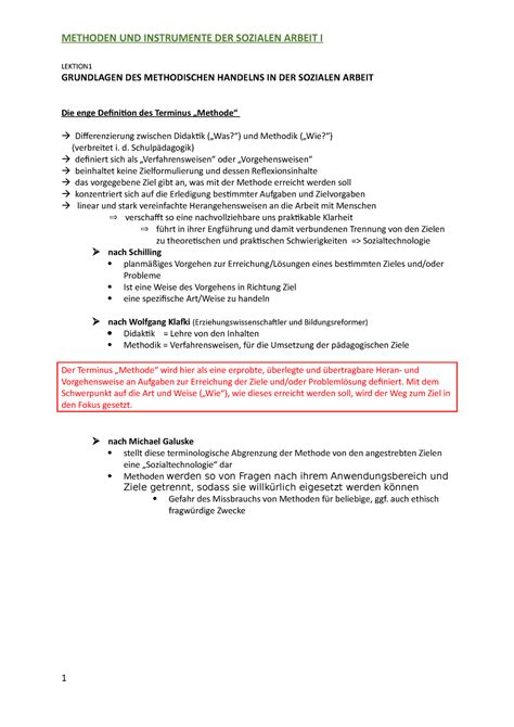 Lektion 1 Zusammenfassung Aus Dem Skript Methoden Und Instrumente I