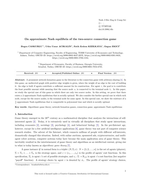 pdf on approximate nash equilibria of the two source connection game
