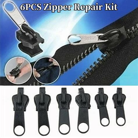 6 Pcs Zipper Repair Kit Universal Instant Fix Zipper Slider Plastic
