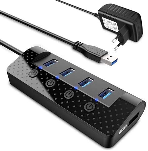 Atolla USB Hub Mit Stromversorgung Und USB 3 0 Hub Mit 4 Ports Plus