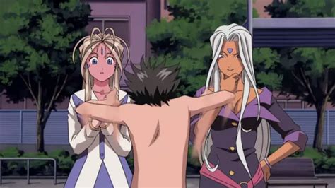 Belldandy Urd And Morisato Keiichi Aa Megami Sama Danbooru
