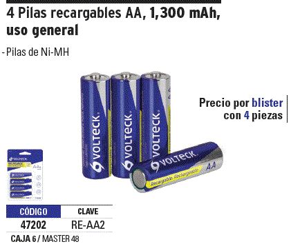 Re Aa Truper Volteck Bl Ster Con Pilas Recargables Aa Uso