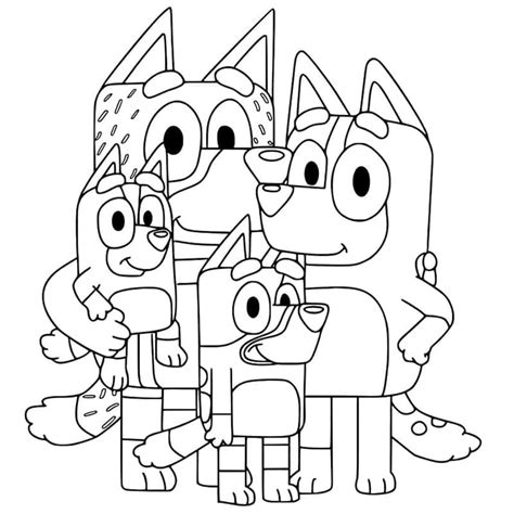Coloriage Famille Bluey télécharger et imprimer gratuit sur