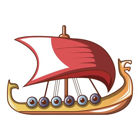 Icono de barco escandinavo ilustración de dibujos animados de icono de