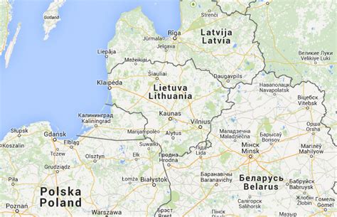 Mapa de Lituania donde está queda país encuentra localización