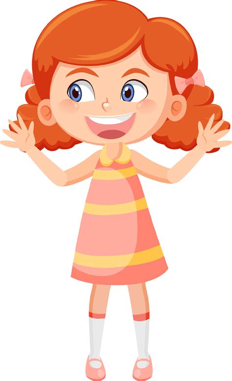 Linda Chica Con Dibujos Animados De Pelo Rizado 8334550 Vector En Vecteezy