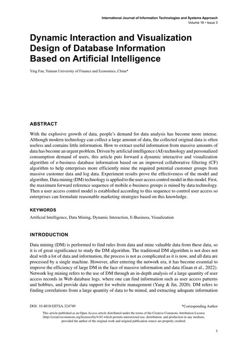 pdf dynamic interaction and visualization design of database information based on artificial