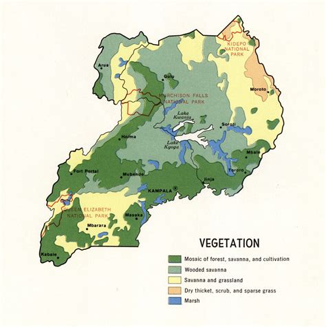 Vegetation Map Of Uganda 1970