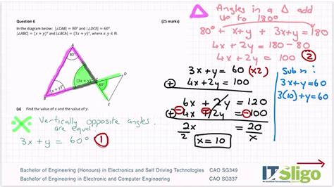 Similar Triangles 2020 Q6 Paper 2 Leaving Cert Ordinary Level Maths