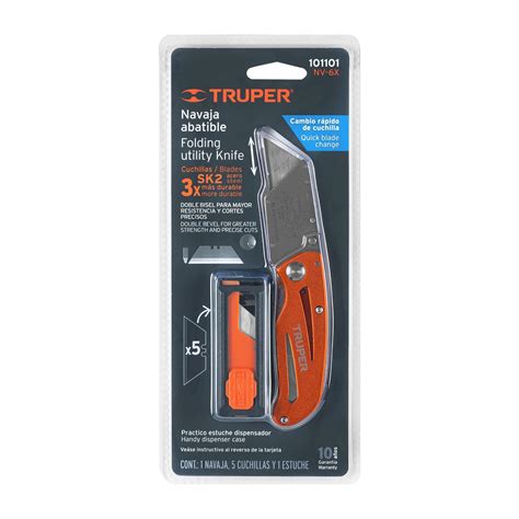 Ficha Tecnica Navaja Abatible 6 Cuerpo De Aluminio Y Acero Inox Truper