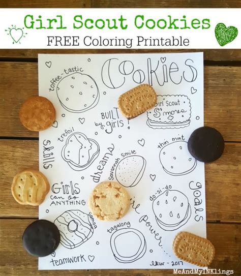 Girl Scout Cookies Doodle Coloring Printable Girl Scout Cookies Booth