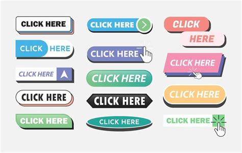 Premium Vector Click Here Button Set Collection