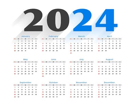 Szczęśliwego Nowego Roku 2024 Kalendarzowa świątynia Wektor Do Druku
