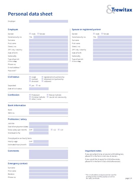 Fillable Online Personal Data Sheet Fax Email Print PdfFiller