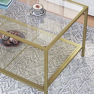 Vasagle Table Basse Table De Salon Avec Dessus En Verre Tag Re En