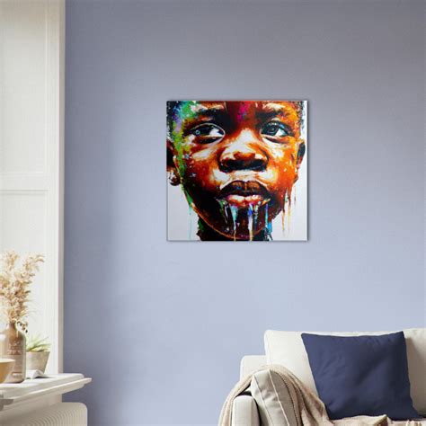 Abstract Black Art African American Art Afro Art Canvas Wall Art Print Premium Canvas Etsy