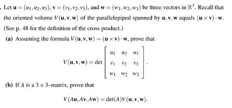 solved let u u1 u2 u3 v v1 v2 v3 and