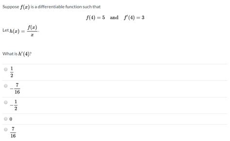 solved suppose f x is a differentiable function such that