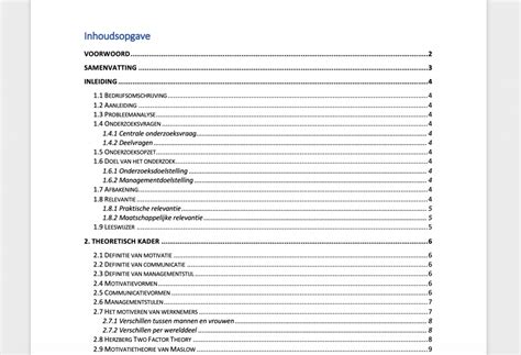 Voorbeeld Hoofdstukken