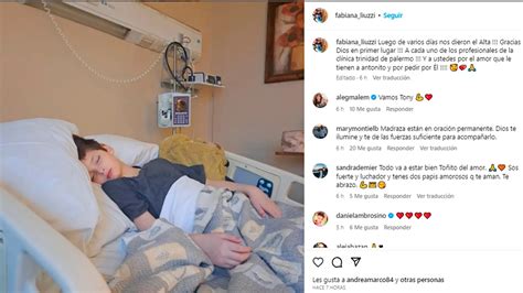 Antonito hijo de Luis Ventura y Fabiana Liuzzi recibió el alta luego