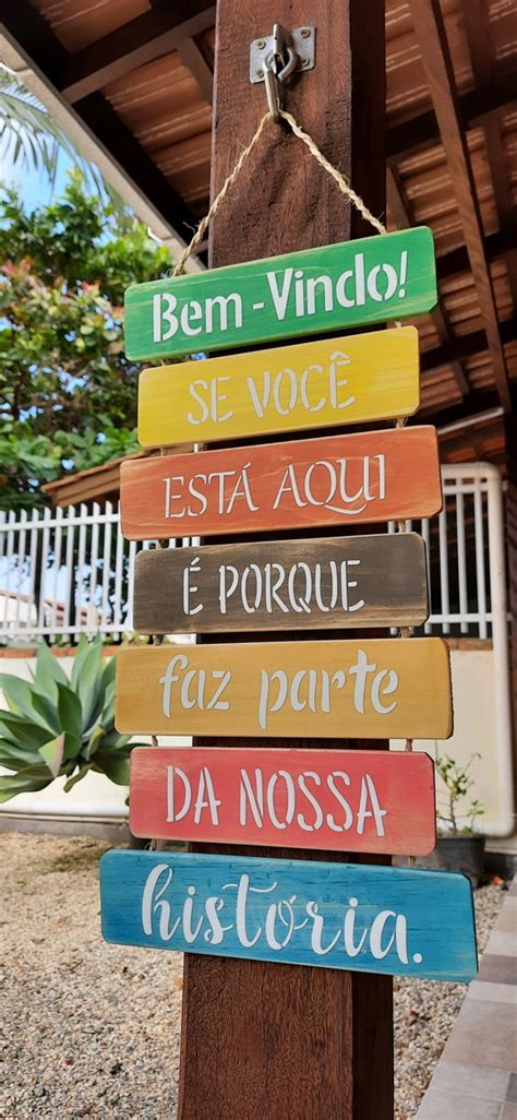 Placa Decorativa Artesanal Bem Vindo Se Voc Est Aqui Elo
