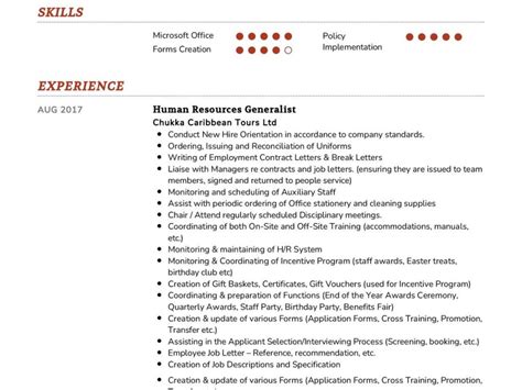 Human Resources Generalist Resume Example In Resumekraft