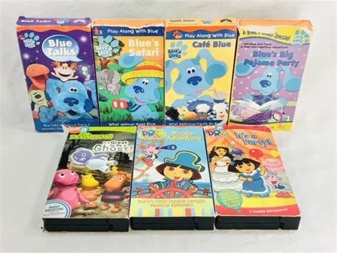 NICK JR VHS Lot Of 7 Blues Clues Dora The Explorer The Backyardigans