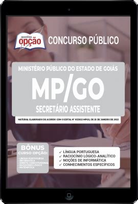 Apostila MP GO PDF Secretário Assistente 2022 Download Apostila