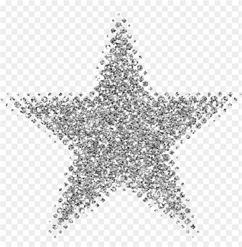 Silver Glitter Star PNG Image With Transparent Background TOPpng