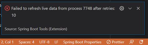 vscode unable to use spring boot manage live spring boot process connections stack overflow