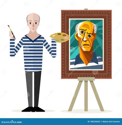 Pintor Cubista Creando Un Retrato Ilustraci N Del Vector Ilustraci N