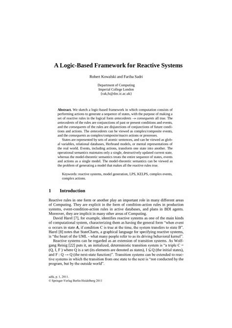 pdf a logic based framework for reactive systems…rak papers ruleml pdf · a logic based