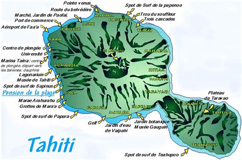 Carte Touristique De Tahiti Arts Et Voyages