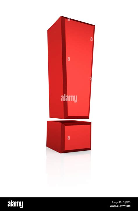 Red Exclamation Mark Isolated On White Background D Render Stock