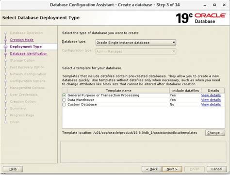creating database using dbca in oracle 19c oracledbwr