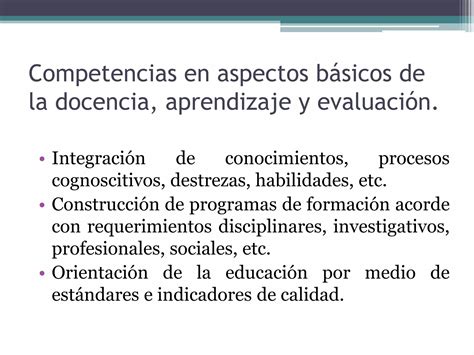 Aspectos básicos de la formación basada en competencias PPT