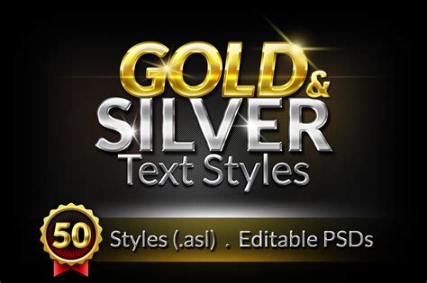 50 Gold Silver Text Styles GraphicsFuel