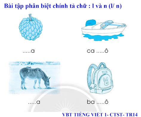 HƯỚNG DẪN TIẾNG VIỆT LỚP 1 2 3 4 5 Bài tập phân biệt chính tả chữ l