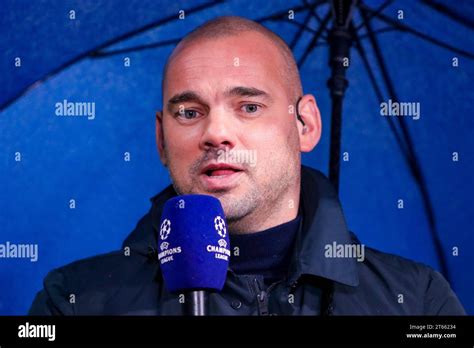 EINDHOVEN NETHERLANDS NOVEMBER 8 Wesley Sneijder Looks On During
