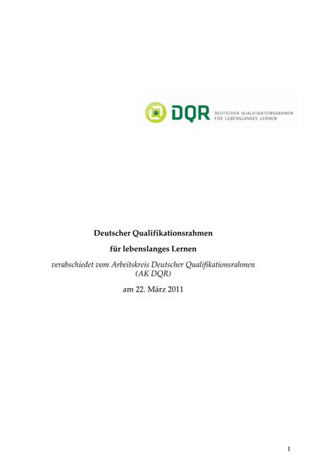 PDF Deutscher Qualifikationsrahmen für lebenslanges Lernen 2 I