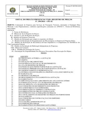Preenchível Disponível edital do prego presencial para registro de