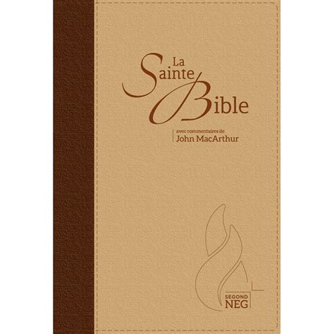 Bible d étude Segond NEG MacArthur duo marron beige NEG17443