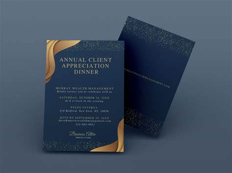 Annual Client Appreciation Dinner Party Invitation Editable Template