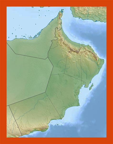 Relief Map Of Oman Maps Of Oman Maps Of Asia Map Maps Of